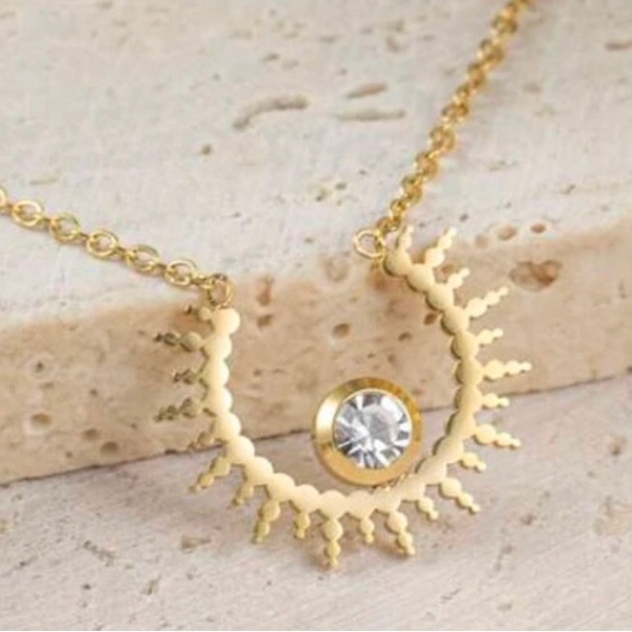 Jewelry | Radiating Sunbeam Wavy Open Crescent Half Moon Horn Gold ...